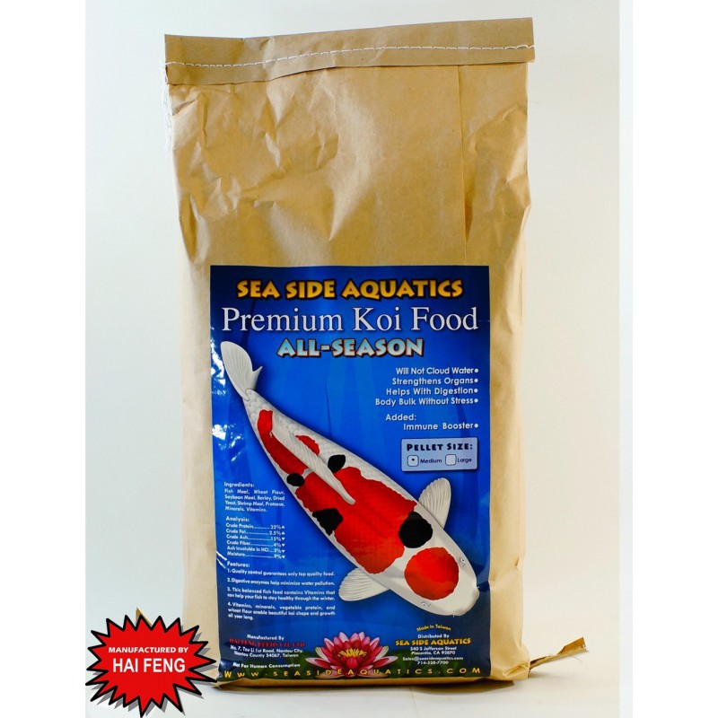 5kg Premium Koi Food All Season (5 x 1kg inside) Sea Side Aquatics