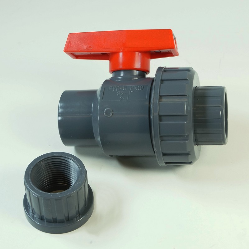 3/4" PVC Single Union Ball Valve (Gray Slip), Ball valve, valve, union ...